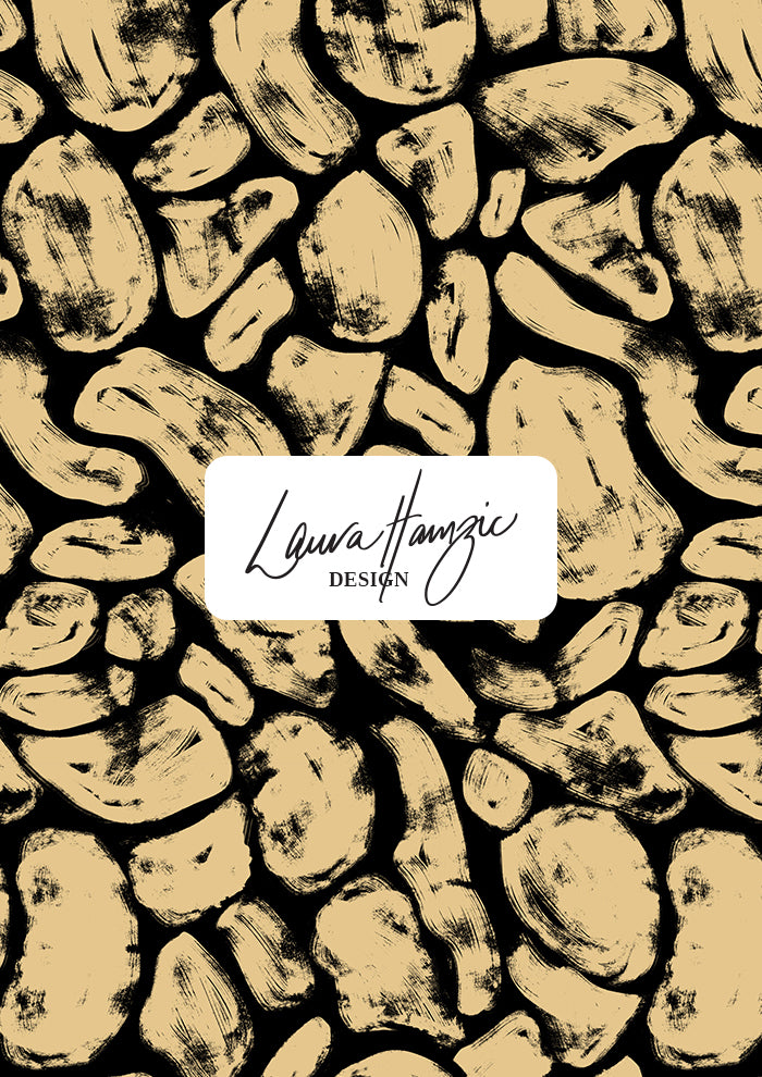 Patchwork Parade (Gold) – Textural Surface Pattern Design by Laura Hamzic